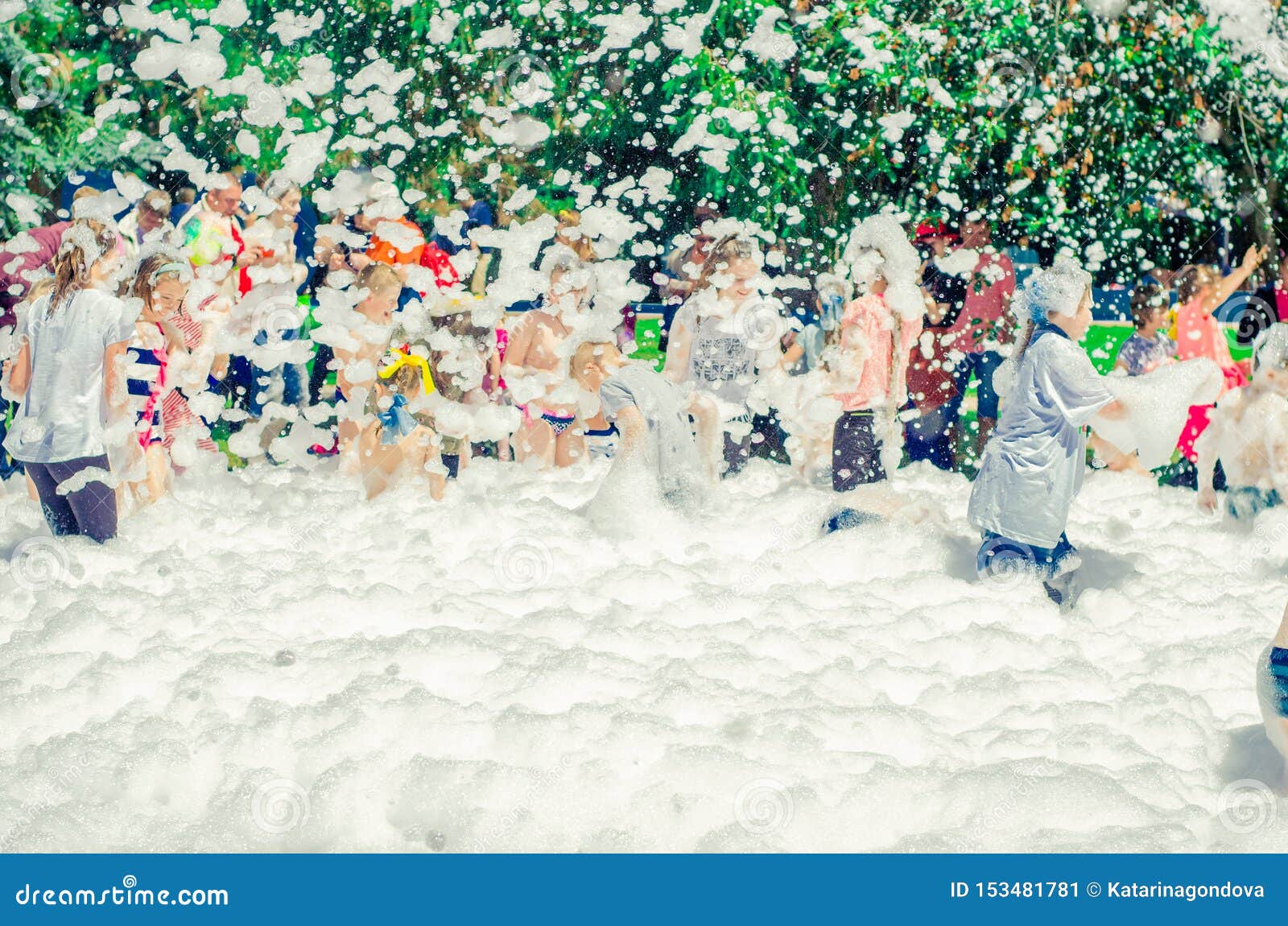 Children foam party editorial photo. Image of bubble - 153481781