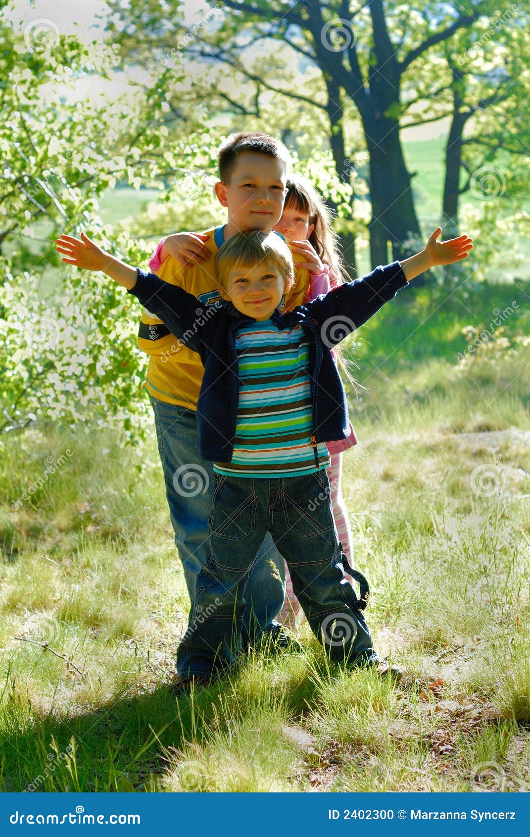 Children in the Forest stock photo. Image of comrades - 2402300