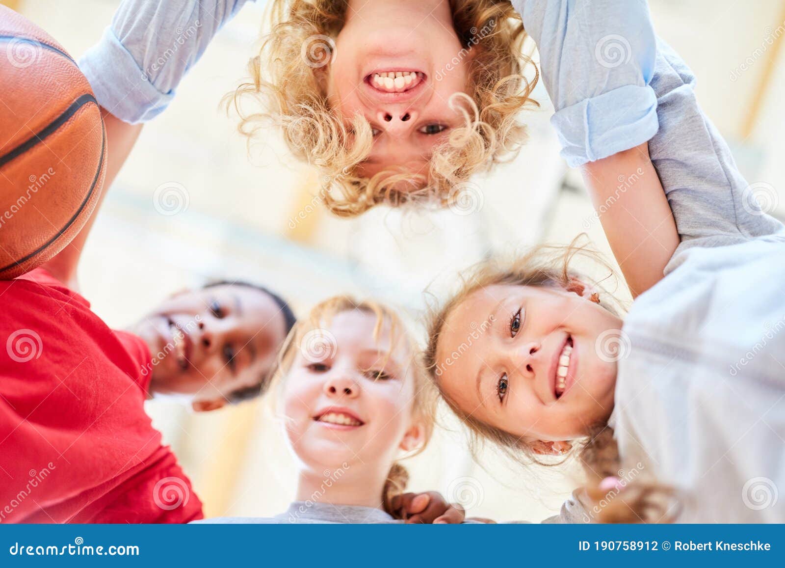 Children Form a Team in Physical Education Stock Photo - Image of ...