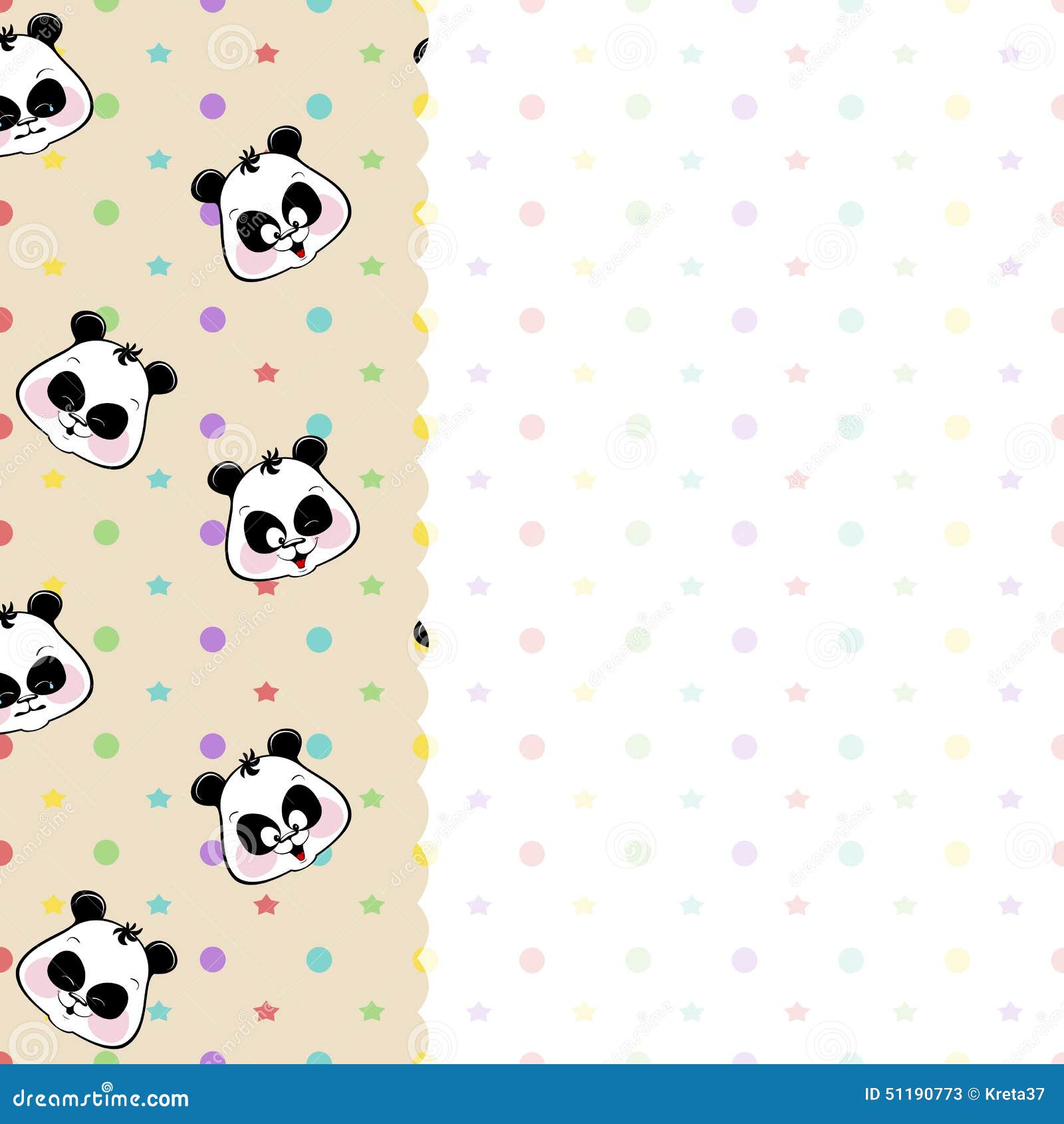 Children frame with pandas stock illustration. Illustration of creature ...