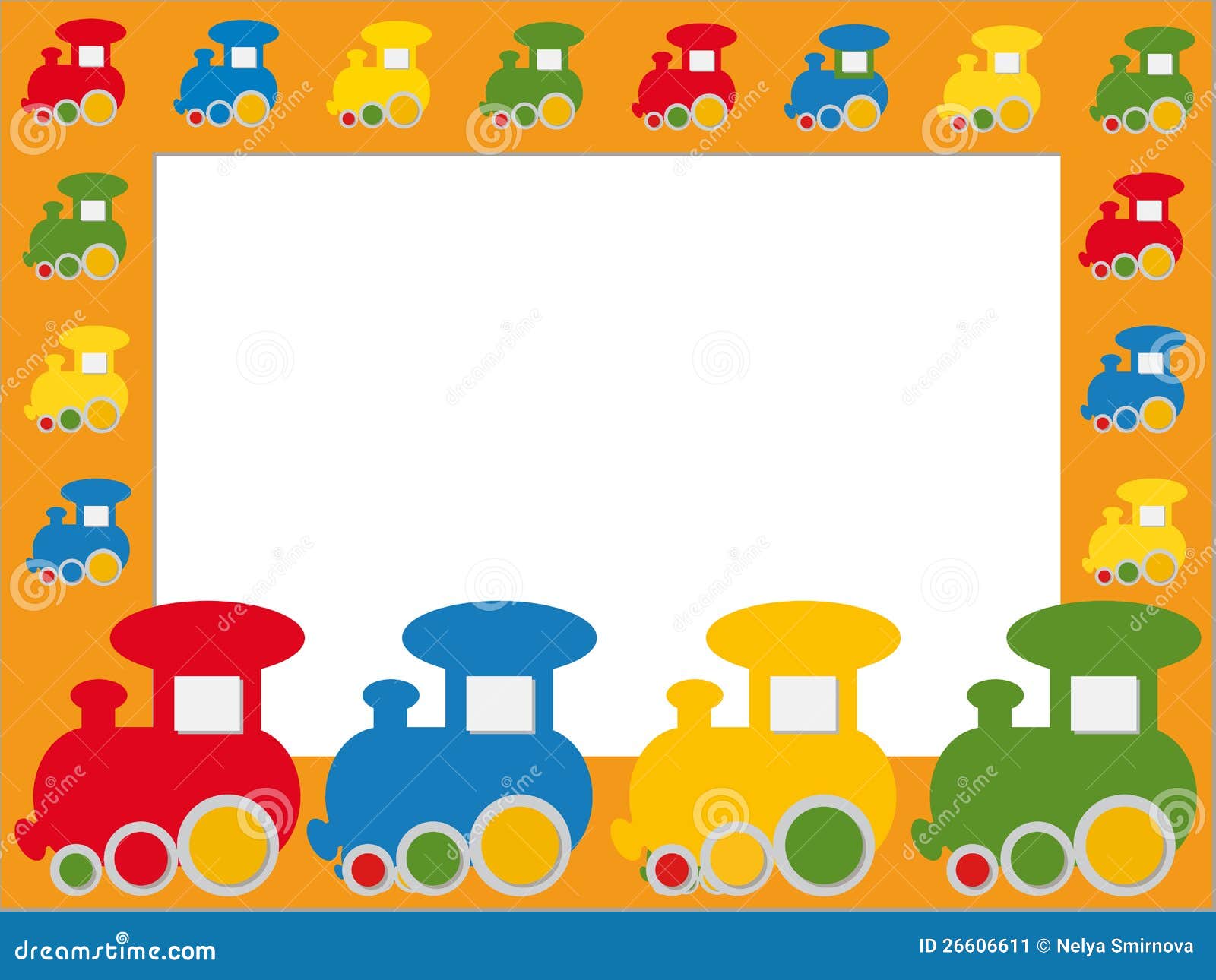 Children frame with trains stock vector. Illustration of locomotive ...