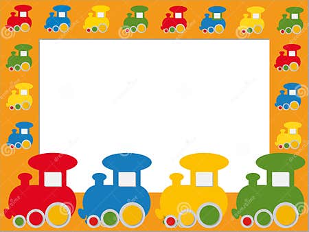 Children frame with trains stock vector. Illustration of locomotive ...