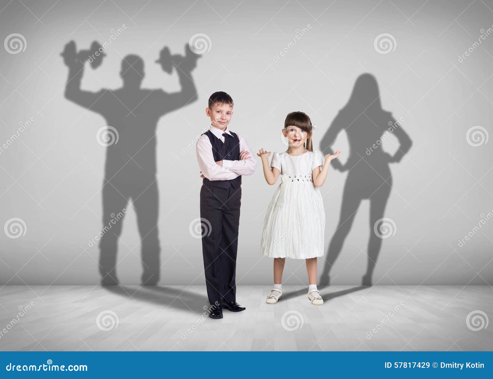 Children and the Future Shadows Stock Image - Image of child, adult ...