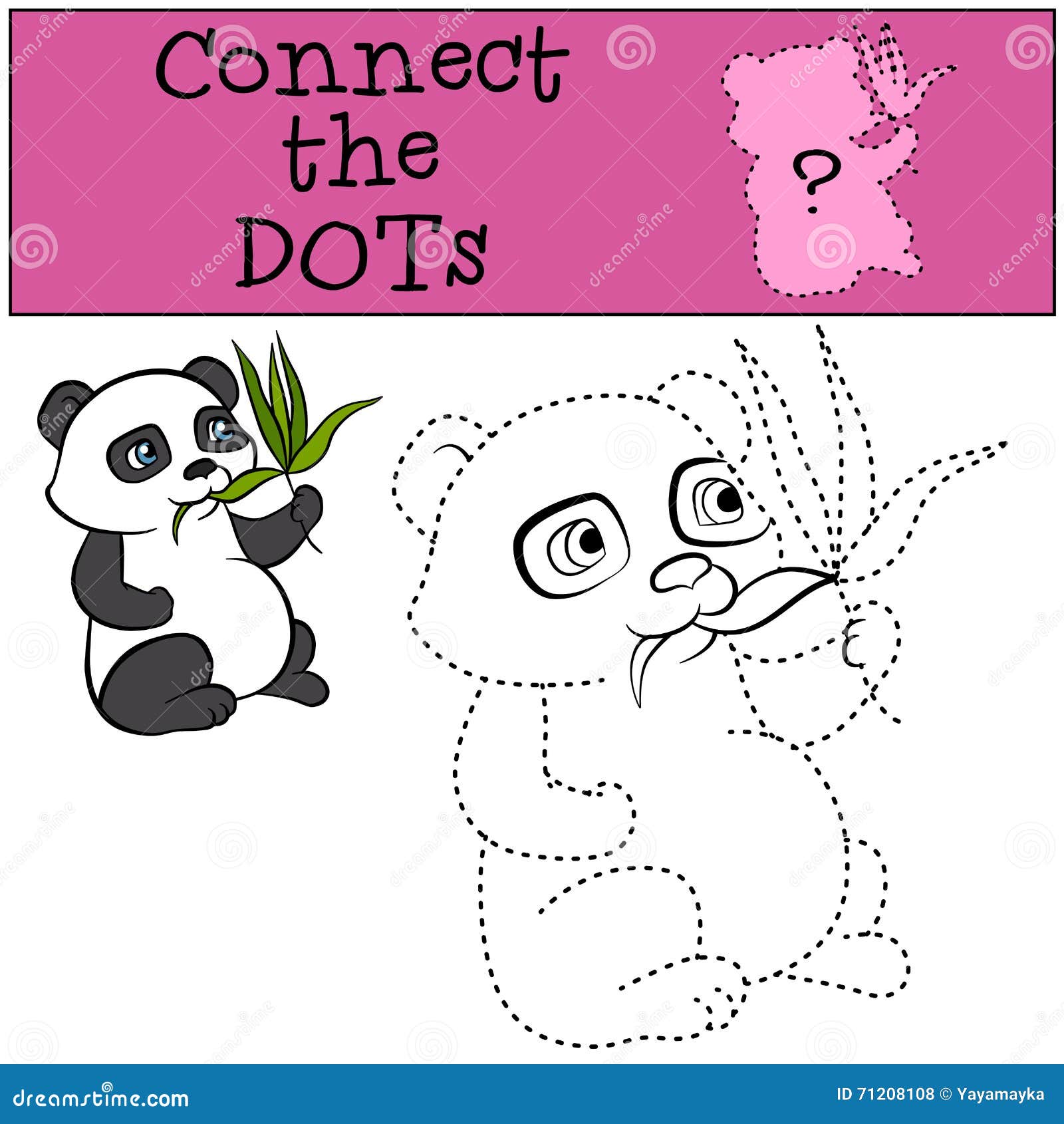 Children Games: Connect the Dots. Little Cute Panda. Stock Vector ...