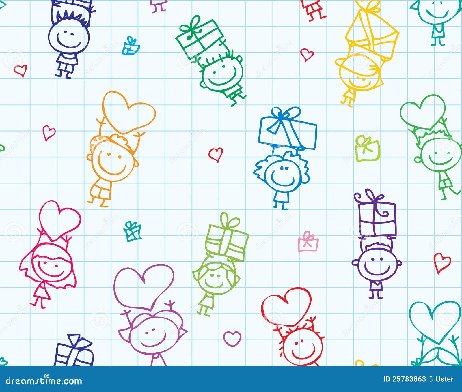 Children with Gifts Texture Stock Vector - Illustration of brother ...