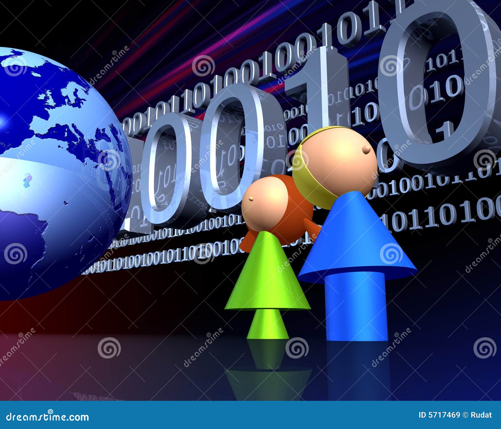 Children and Global Network Stock Illustration - Illustration of email ...