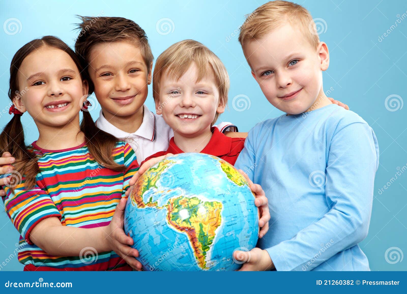 Children with globe stock photo. Image of adolescent - 21260382