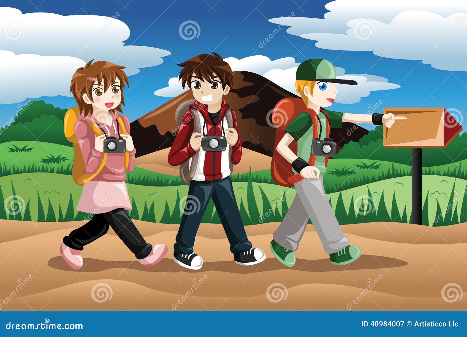 Children Going on an Adventure Stock Vector - Illustration of kids ...