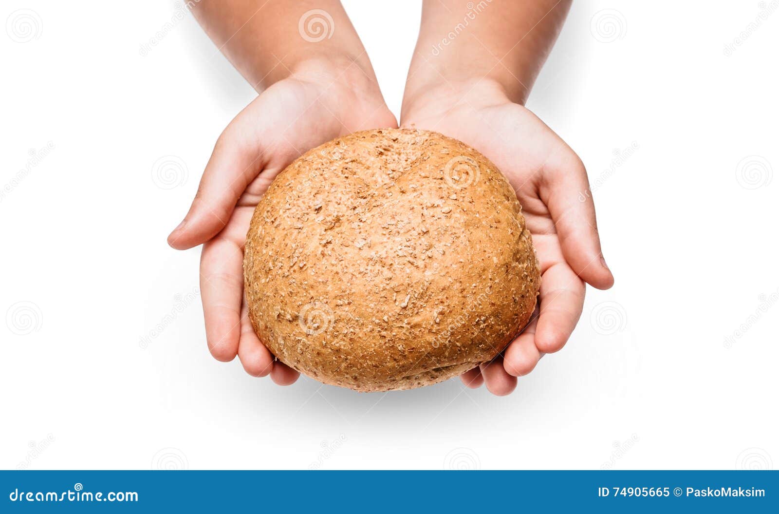 Children hand with bread stock image. Image of closeup - 74905665