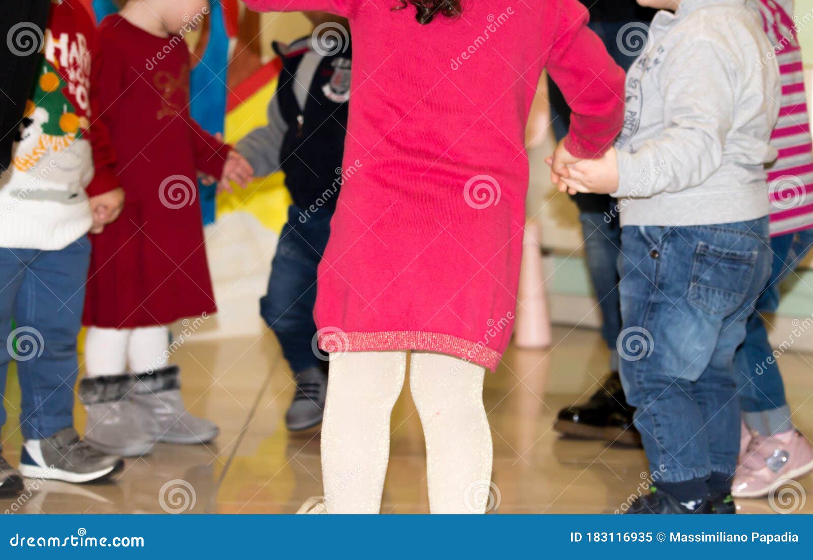 Children Hand in Hand while Doing the Round Dance Stock Image - Image ...