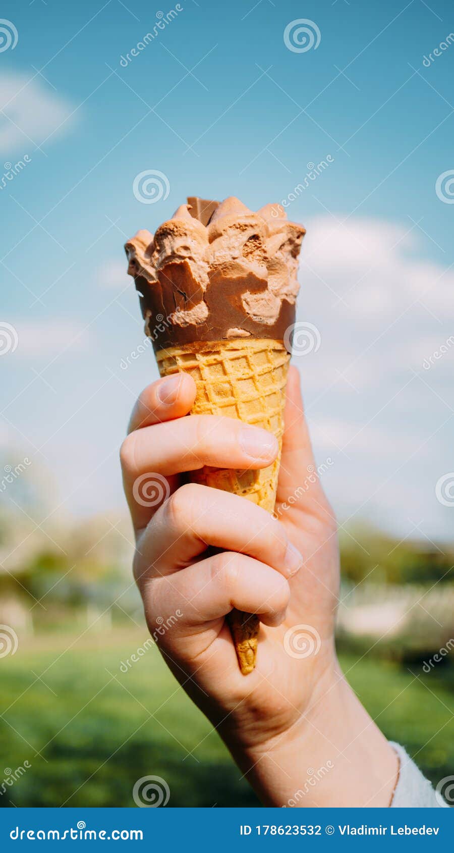 Children Hand Holding Ice Cream Stock Photo - Image of hand, child ...