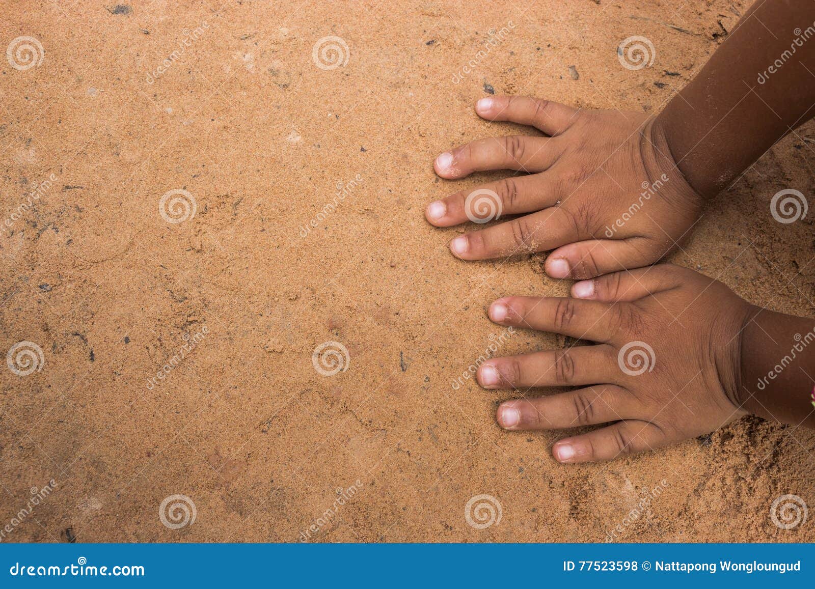 Children Hands on the Ground. Stock Photo - Image of hands, play: 77523598