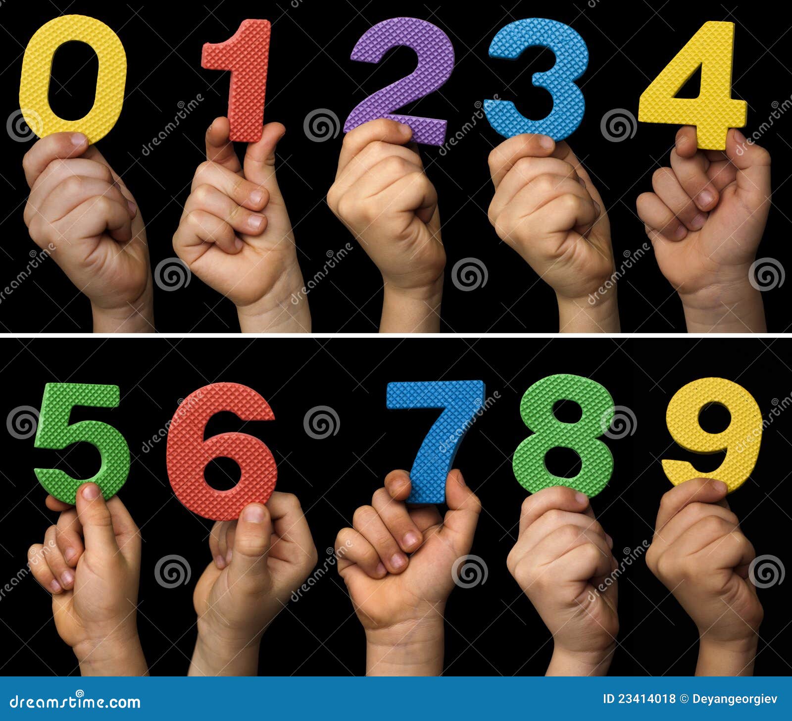 Children Hands Holding Numbers Stock Photo - Image of mathematics ...