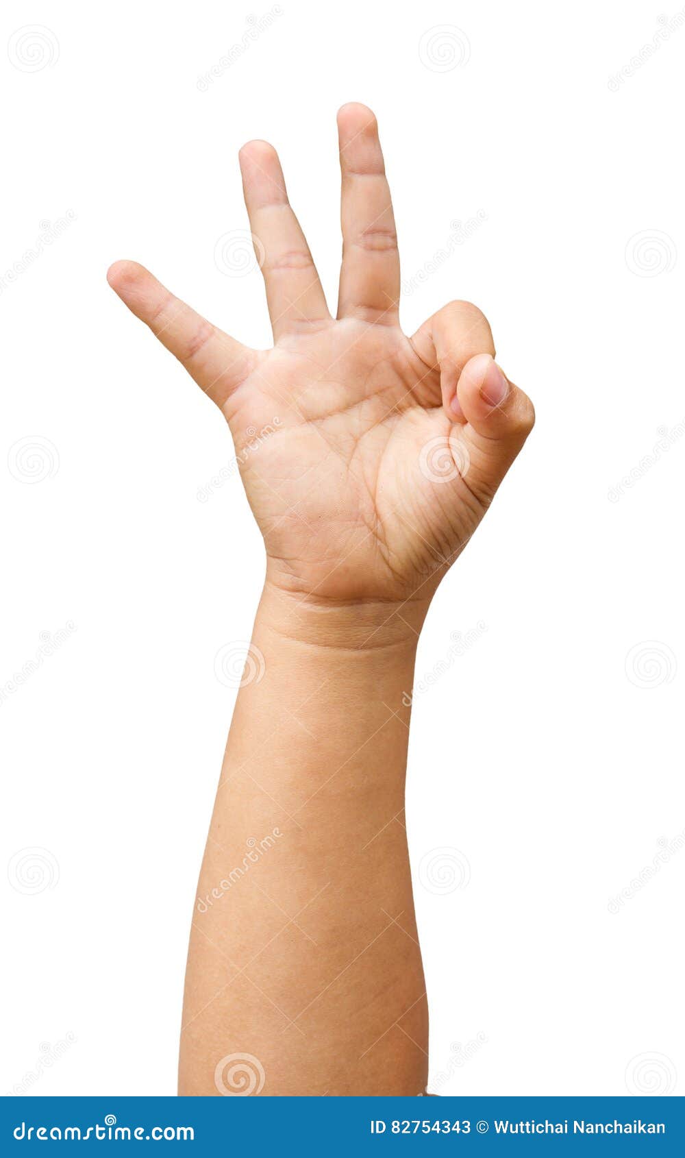 Children Hands Show the Number Three Stock Image - Image of isolated ...