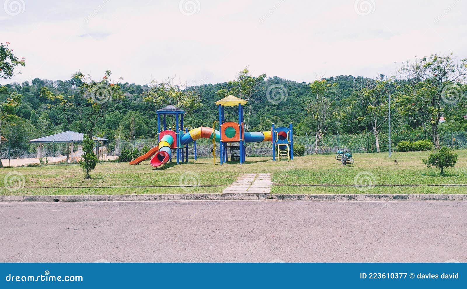 Children Happy Playground View Park Every Evening Stock Image - Image ...