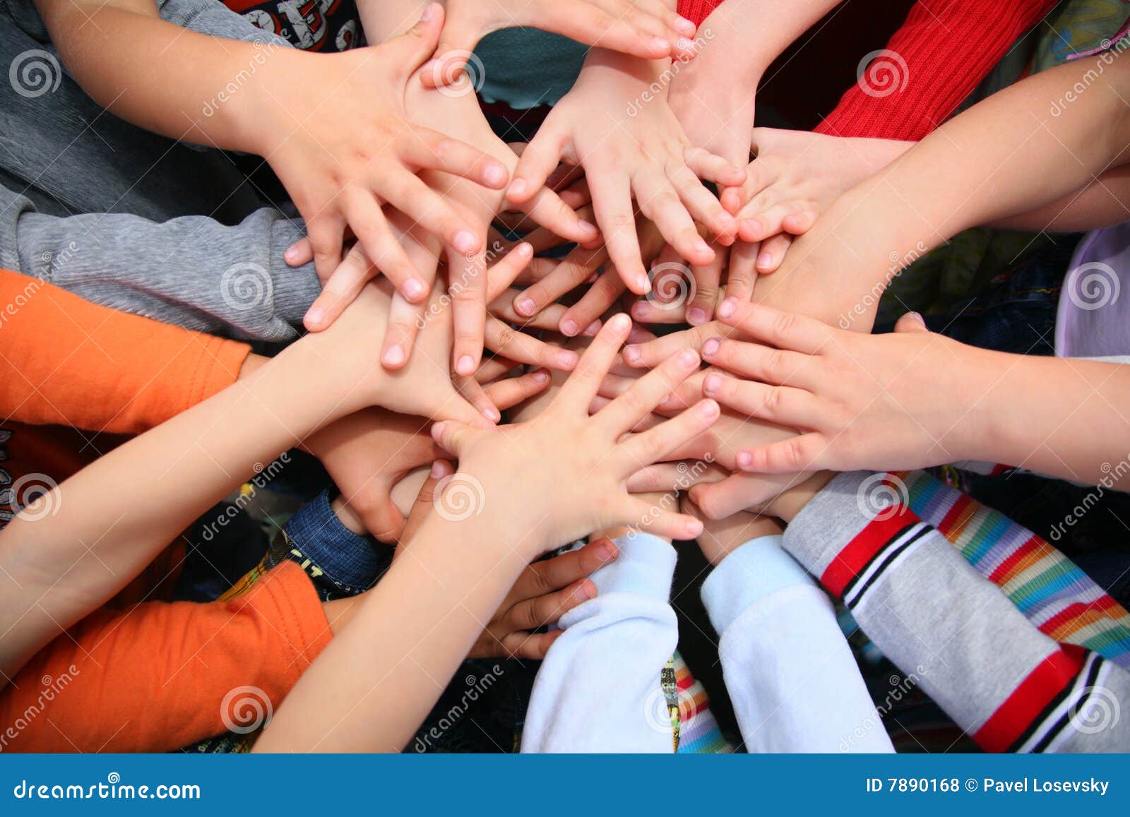 Children Have Combined Hands Together Stock Photo - Image of peace ...