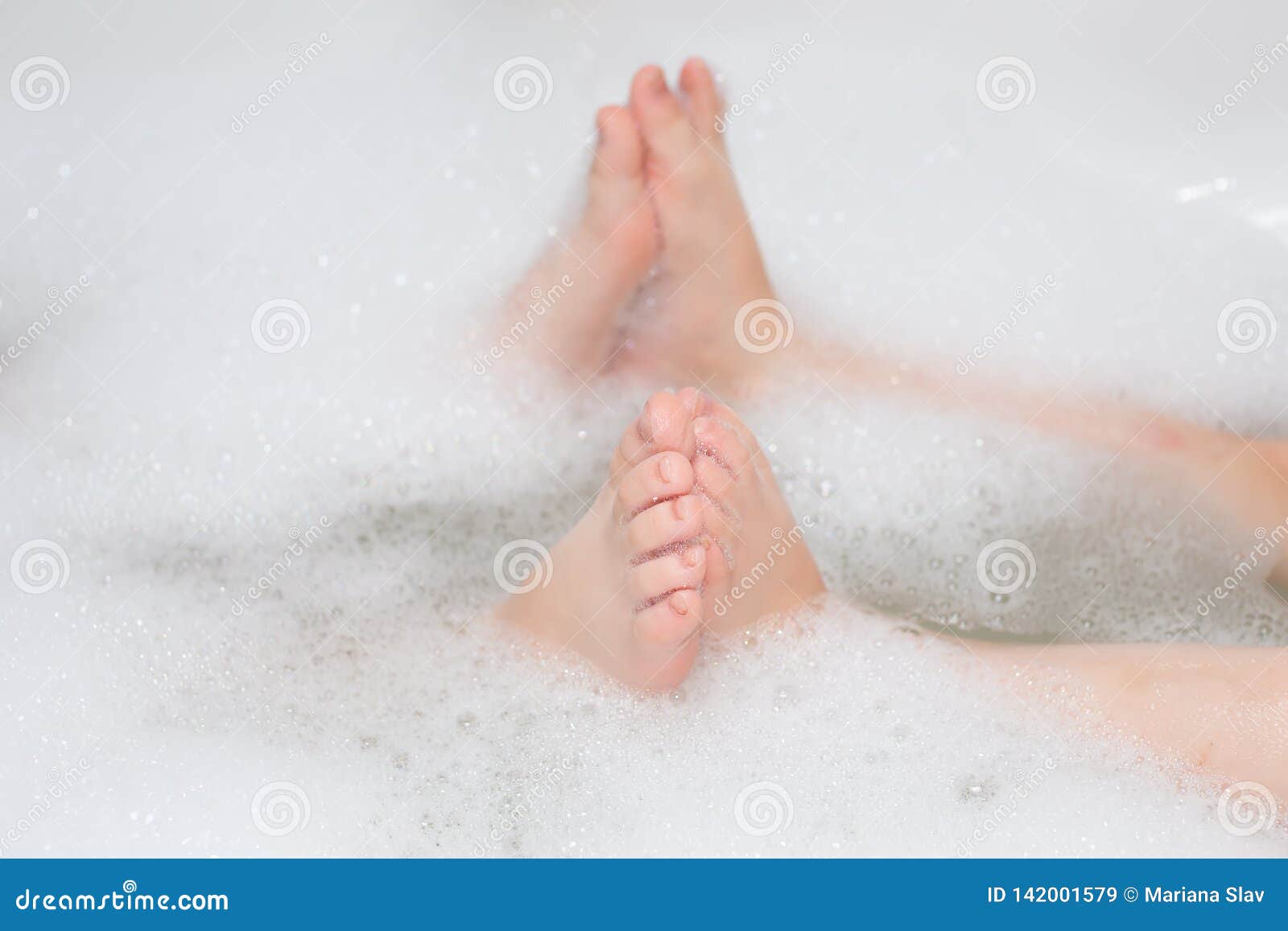 Children Having a Bubble Bath. Selective Focus Stock Image - Image of ...