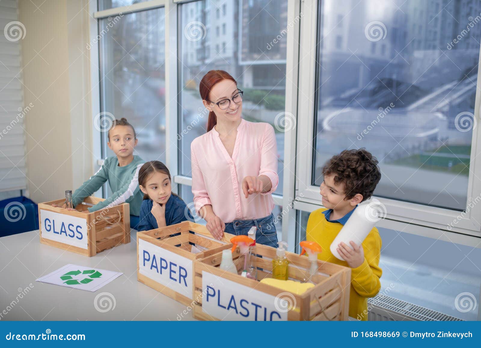 Children Having a Class on Ecology and Recycling Stock Image - Image of ...