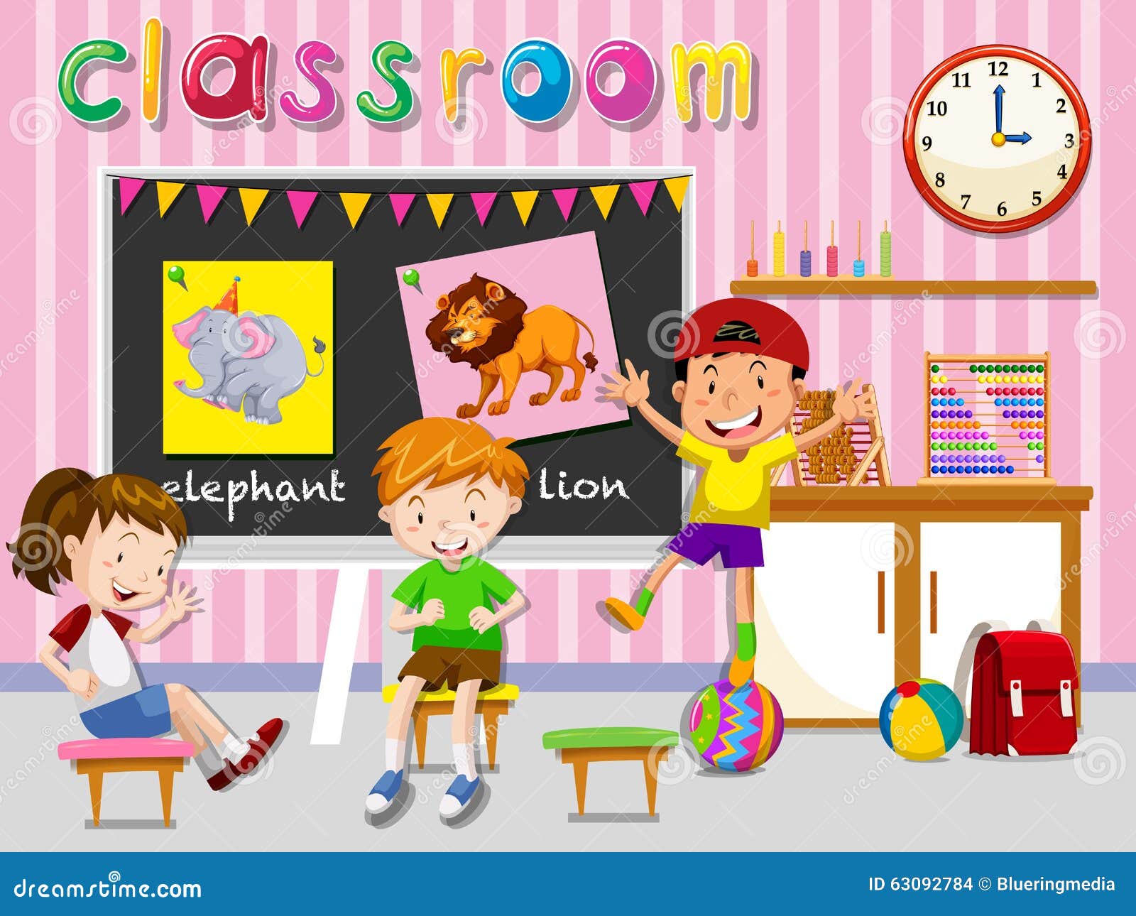 Children Having Fun in Classroom Stock Vector - Illustration of class ...