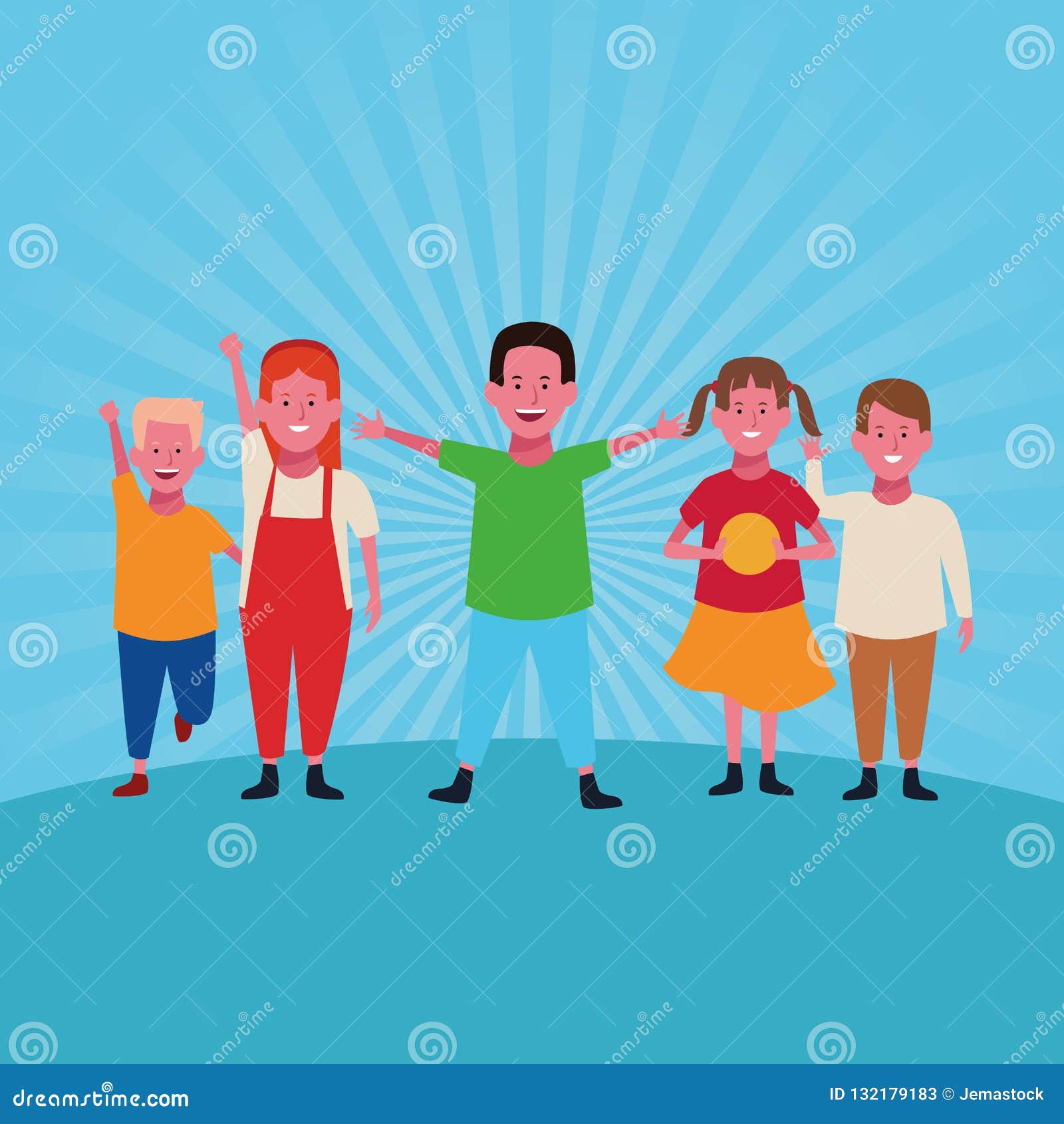 Children having fun stock vector. Illustration of funny - 132179183