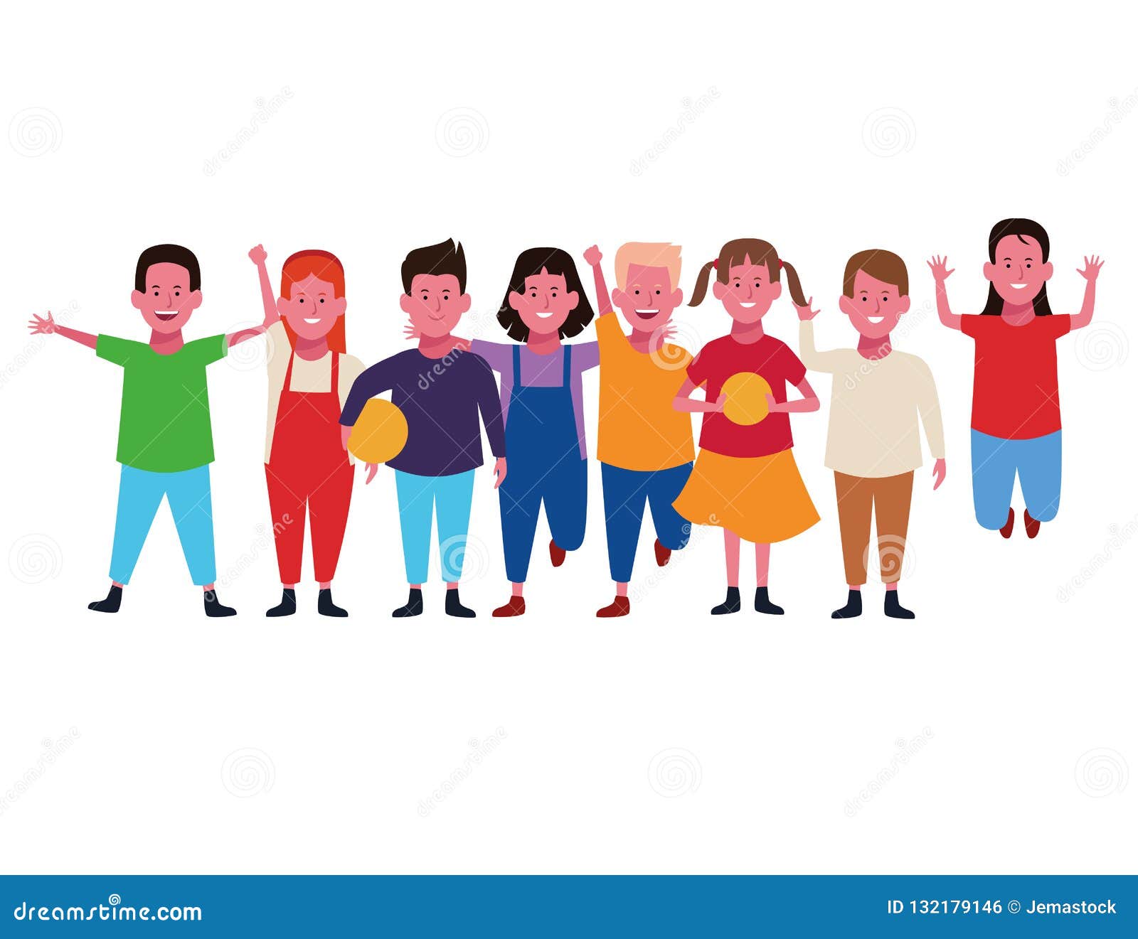 Children having fun stock vector. Illustration of joyful - 132179146