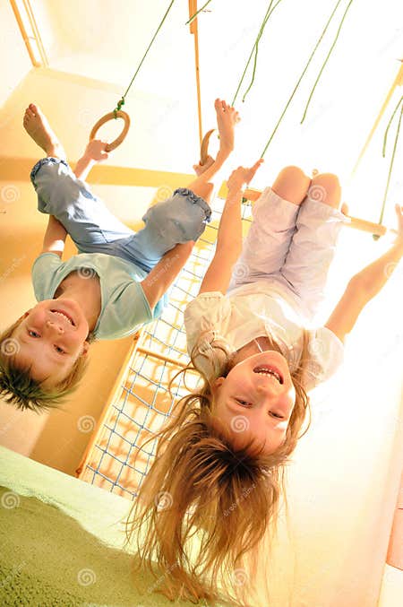 Children having fun at gym stock image. Image of friendship - 19102237