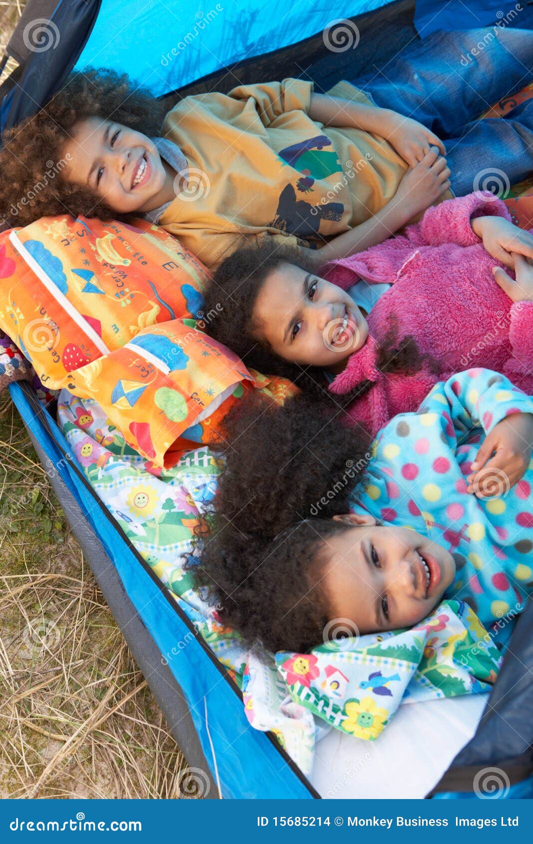 Children Having Fun Inside Tent on Camping Holiday Stock Photo - Image ...