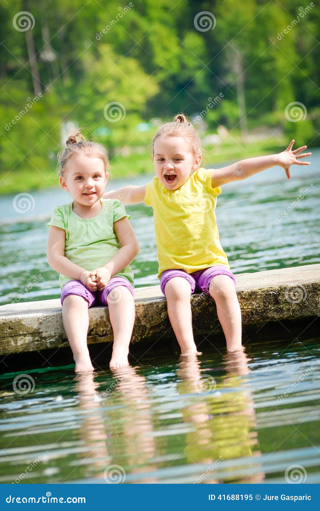 Children are Having Fun at the Lake Stock Image - Image of exercise ...