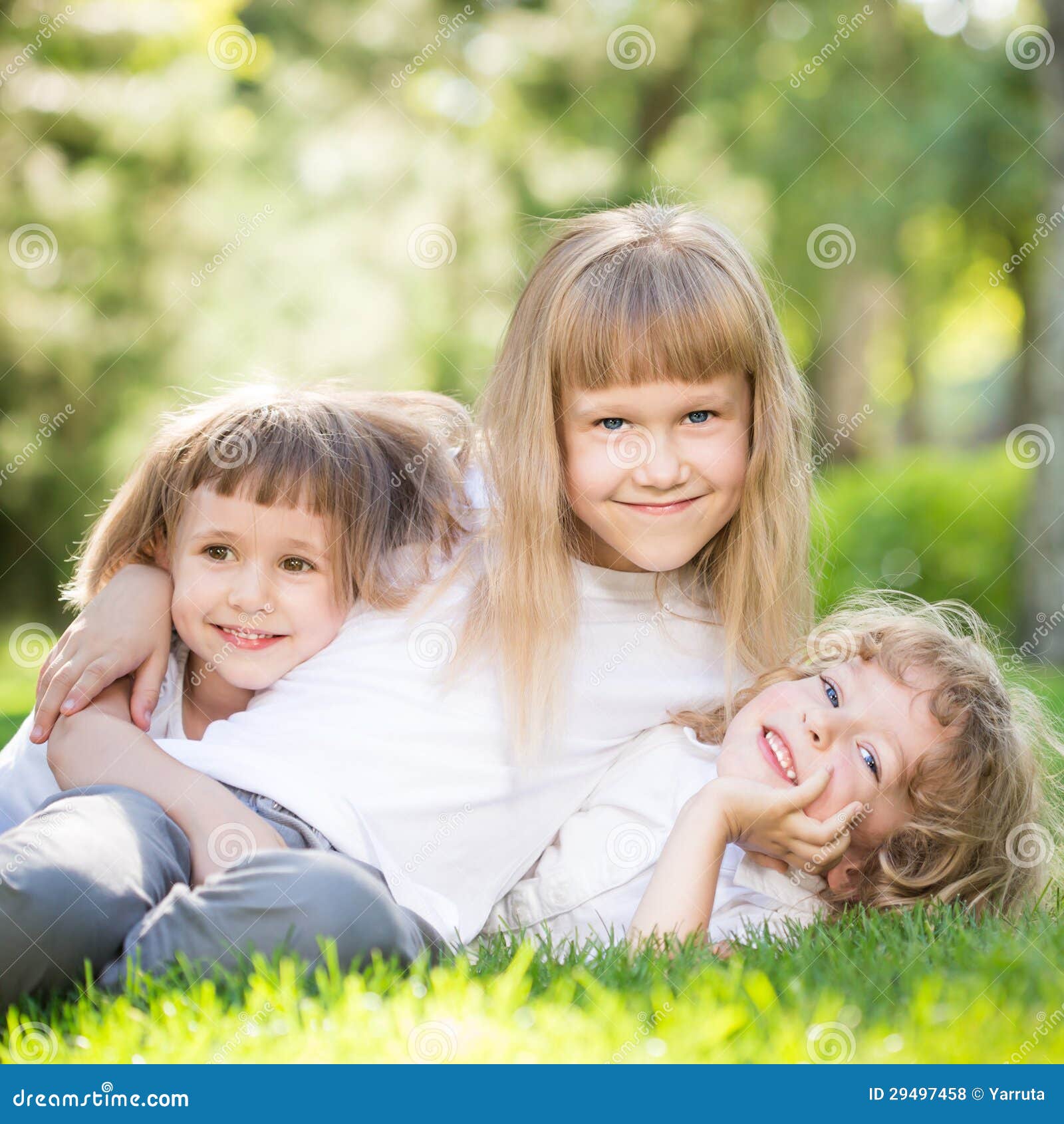 Children Having Fun Outdoors Stock Photo - Image of concept, blurred ...