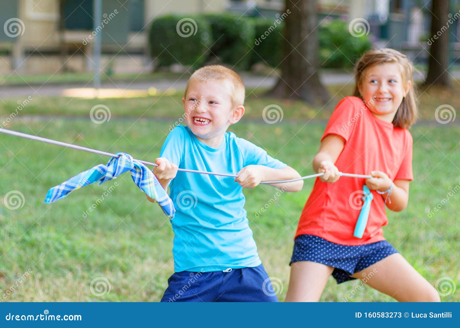 Children Having Fun Playing the Rope Throw Stock Image - Image of ...