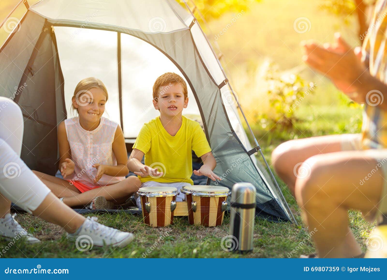 Children Having Fun Playing in the Tent Stock Image - Image of ...