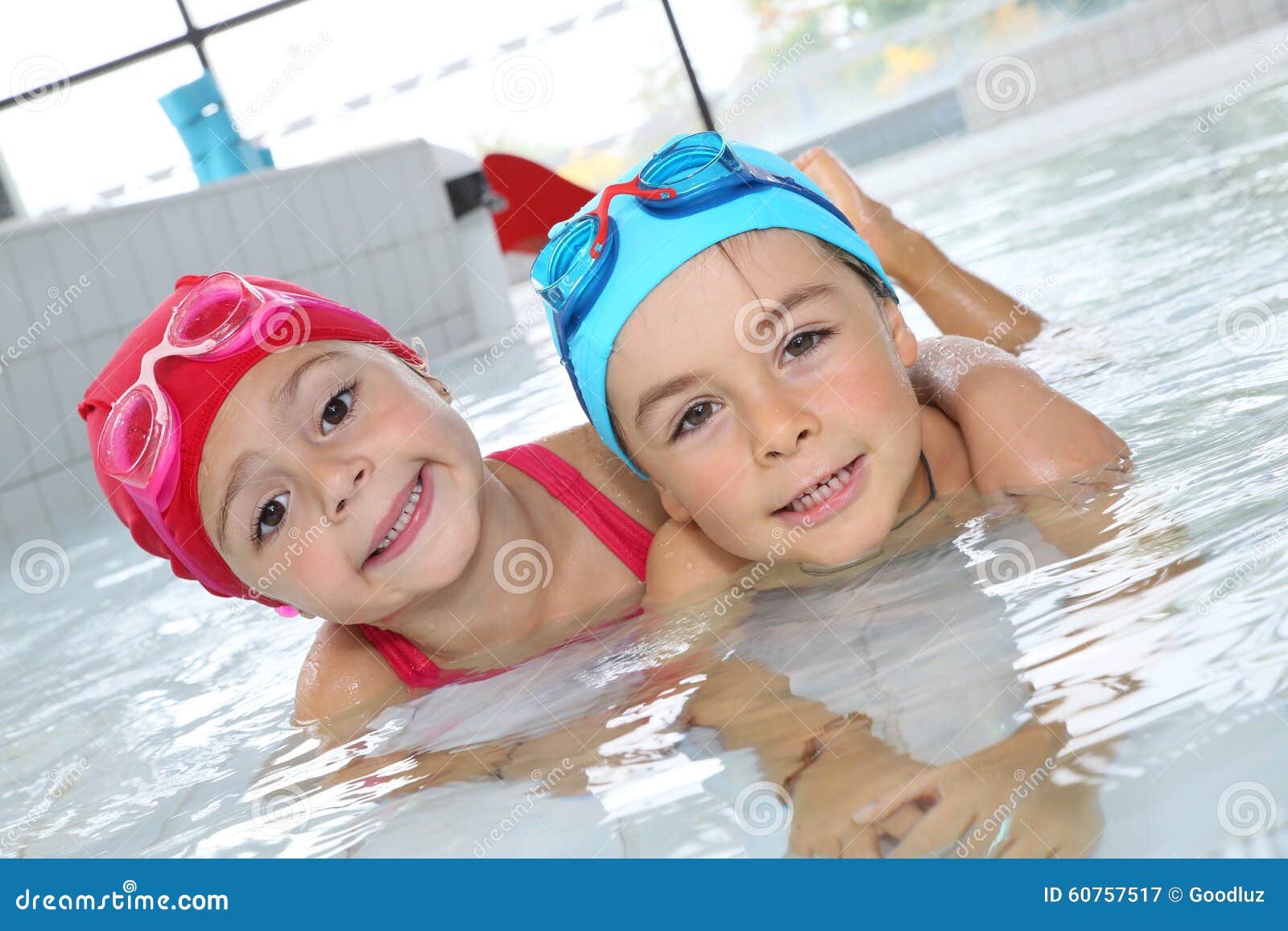 Children Having Fun in Swimming Pool Stock Image - Image of learning ...