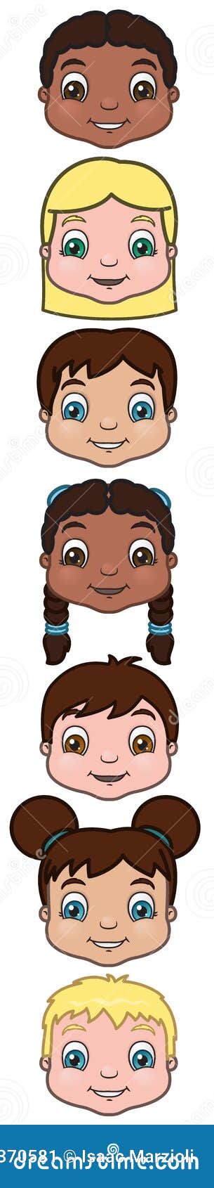 Children Heads stock vector. Illustration of cute, male - 13370581