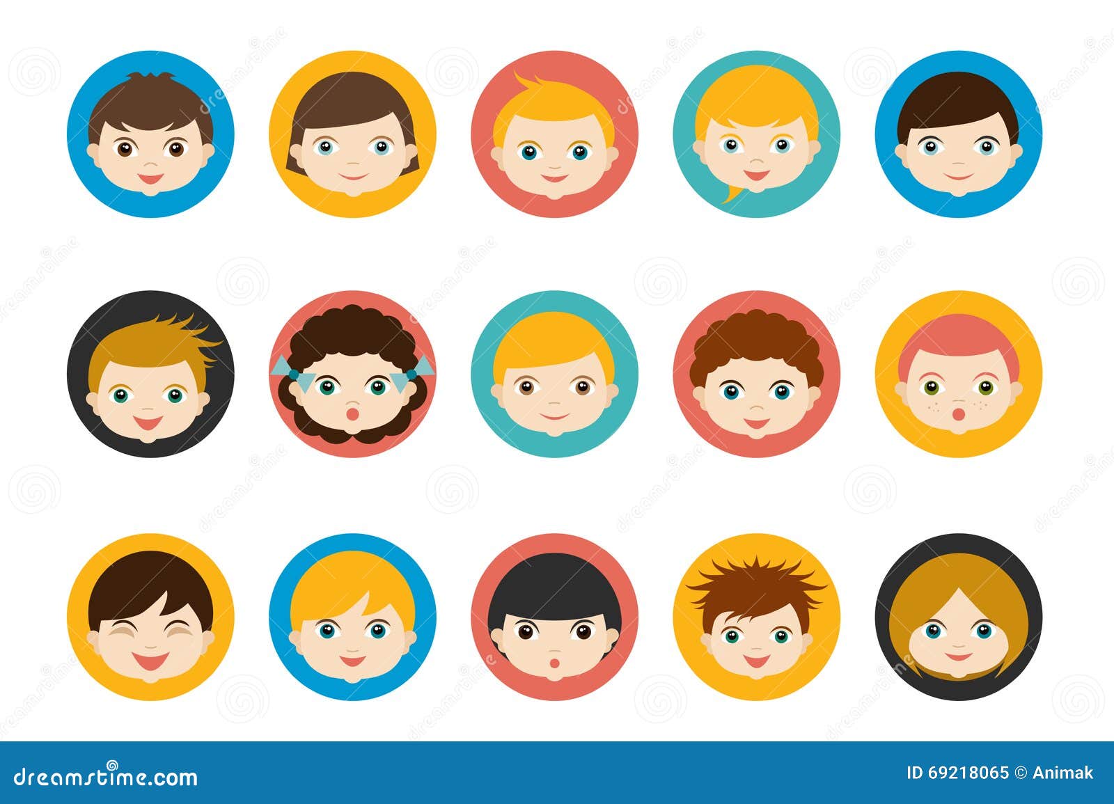 Set Of Avatar Color Icons - Illustration. Vector People Symbols ...