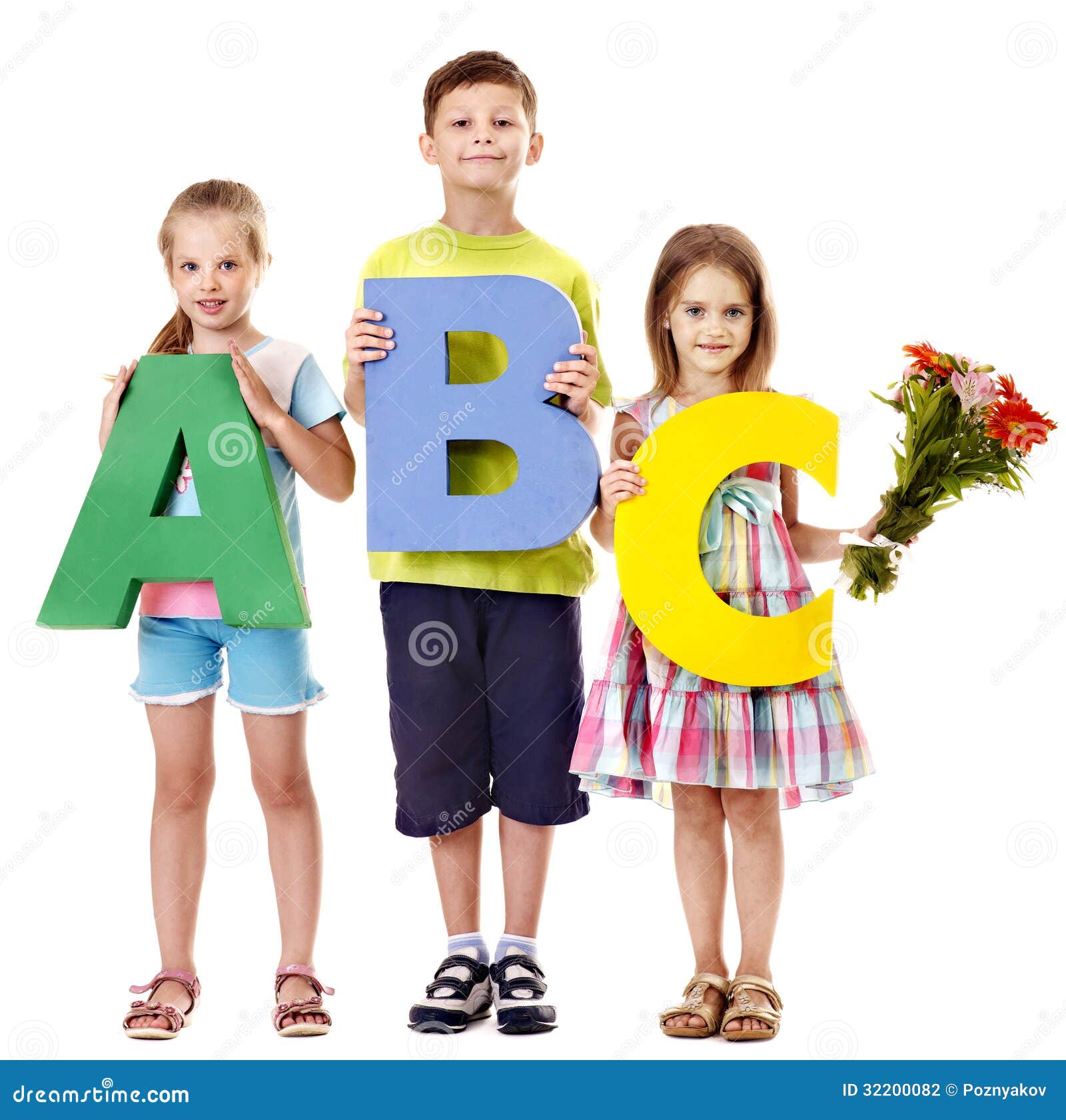 Children holding abc. stock photo. Image of read, educational - 32200082