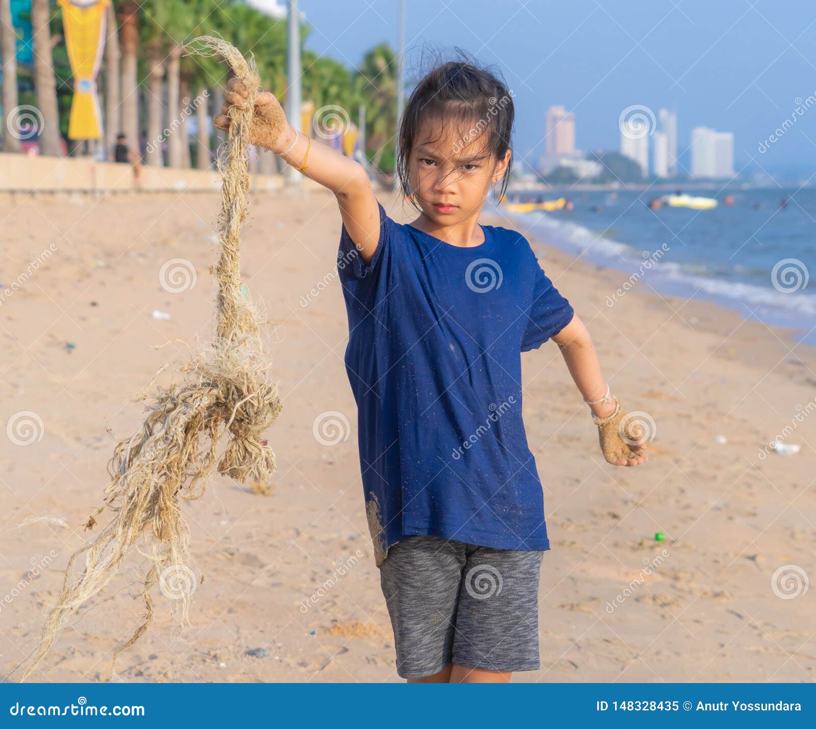 Children Holding Fishing Net Watse That He Found On The Beach Stock ... Children Holding Fishing Net Watse That He Found On The Beach Stock ...