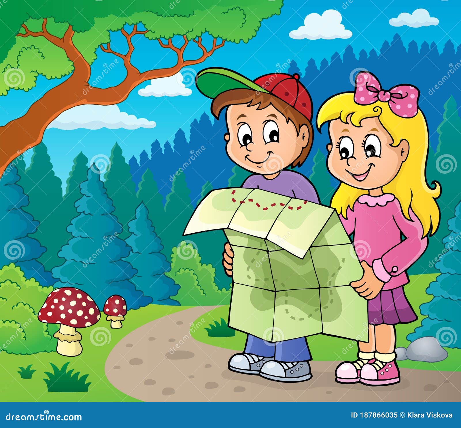 Children Holding Map Theme Image 5 Stock Vector - Illustration of eps10 ...