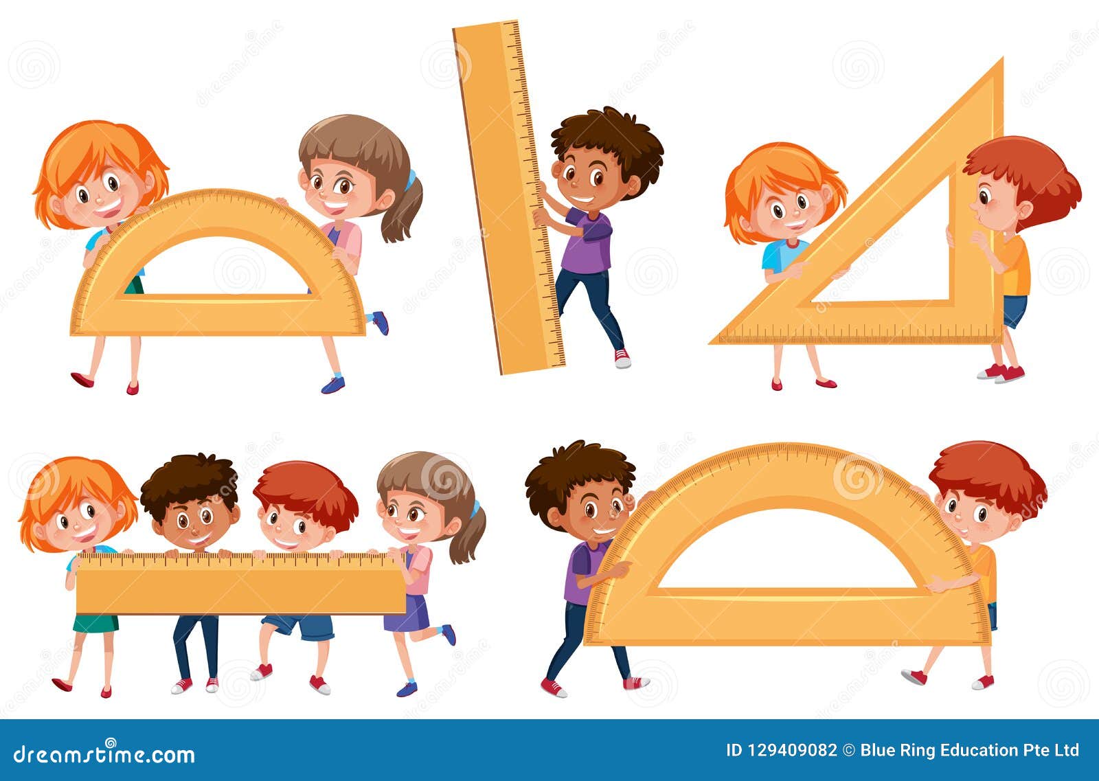 Children holding math tool stock vector. Illustration of drawing ...