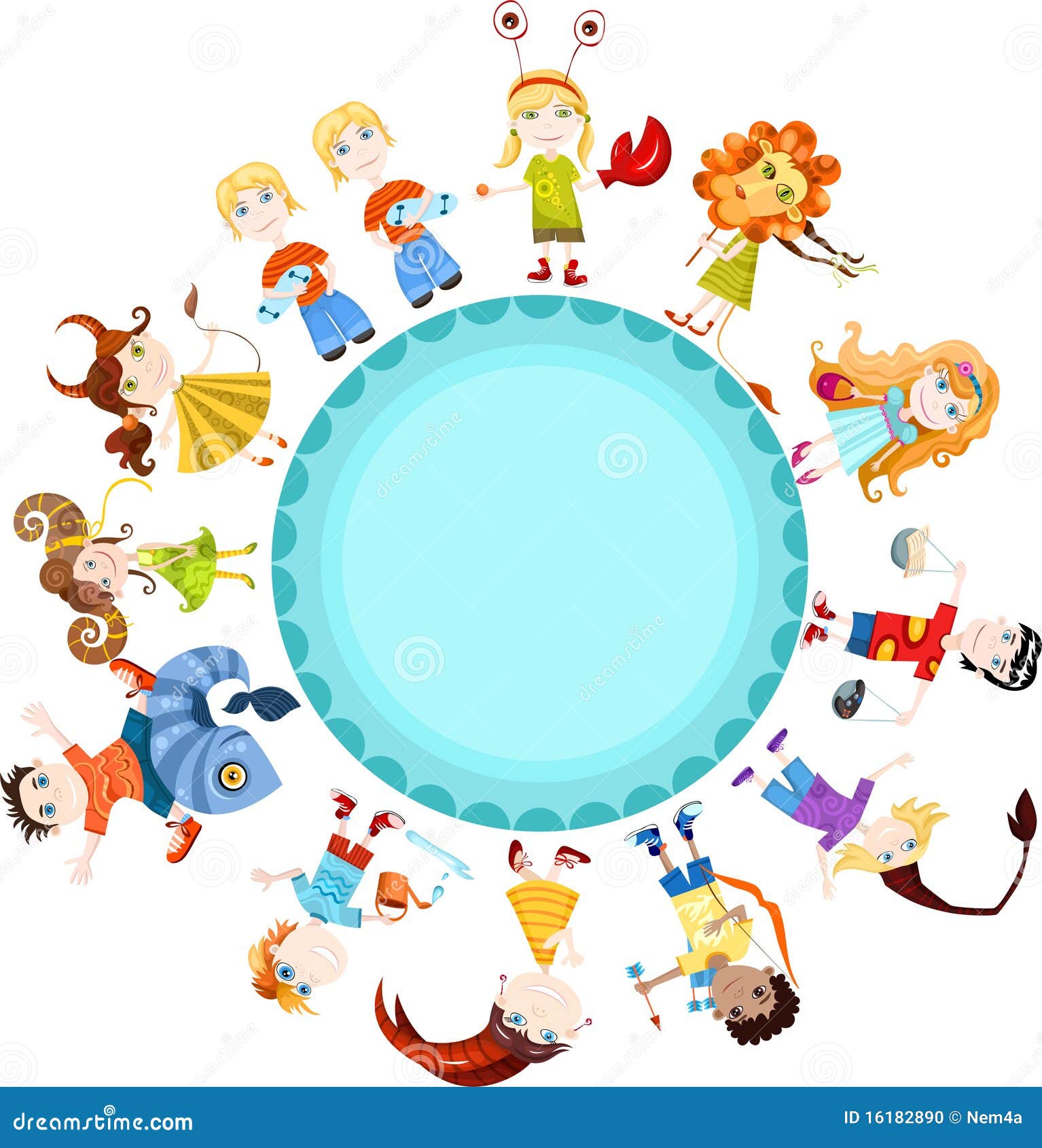 Children`s Horoscope Icon. Zodiac For Kids. Capricorn Sign . Vector ...