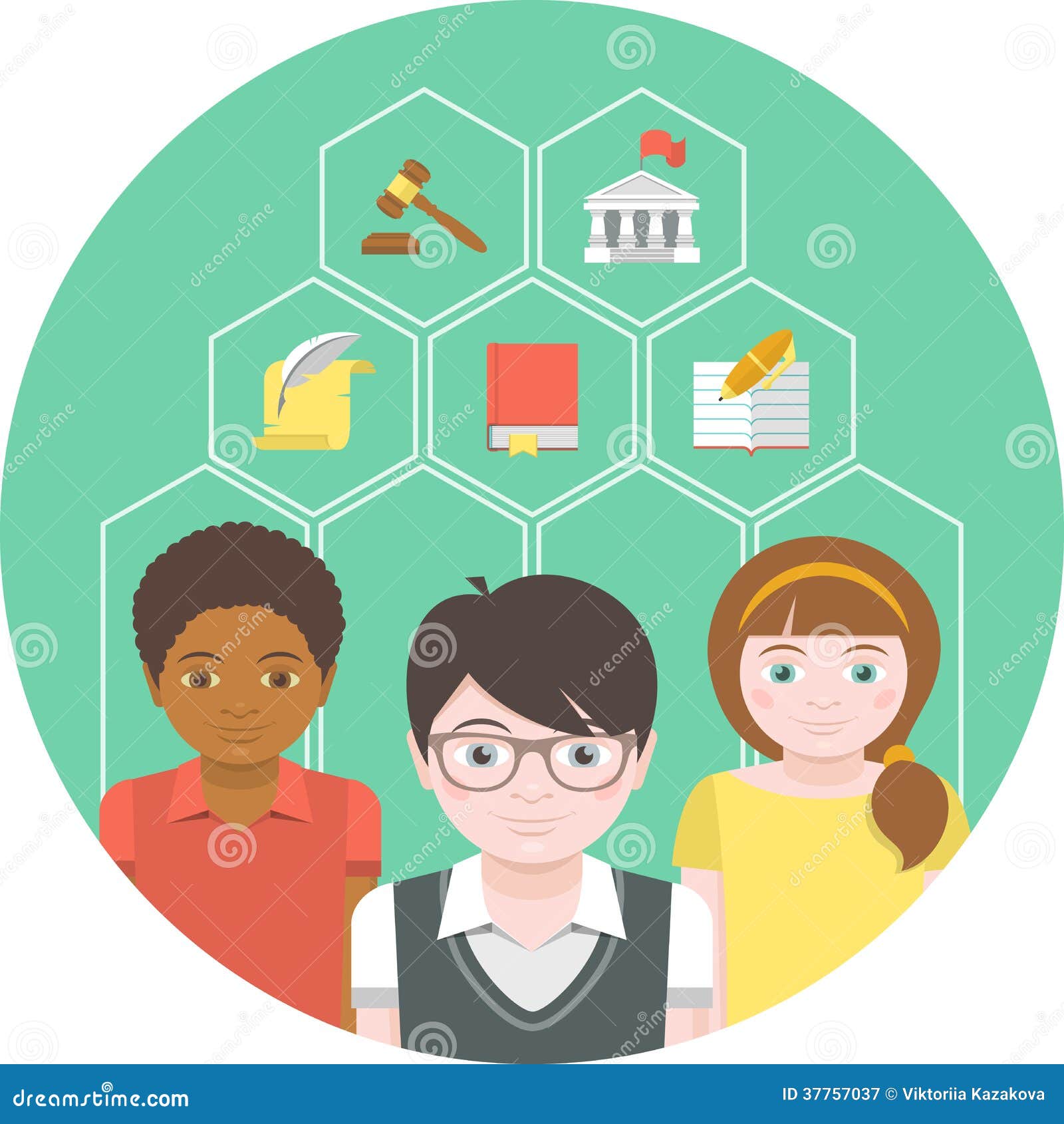Children and the Humanities Stock Vector - Illustration of clever ...
