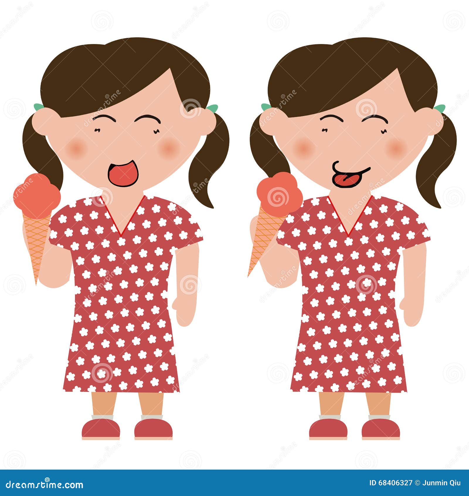 Children, ice cream stock illustration. Illustration of character ...