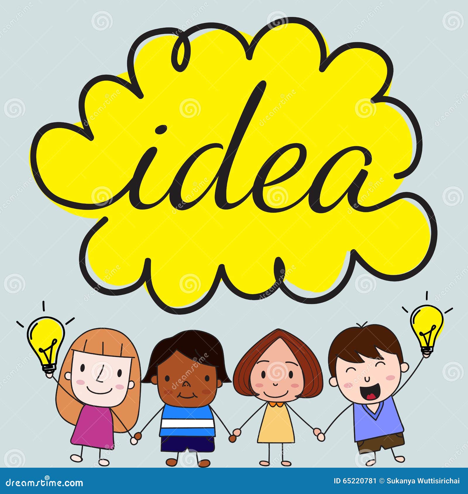 Children with idea concept stock vector. Illustration of girls - 65220781