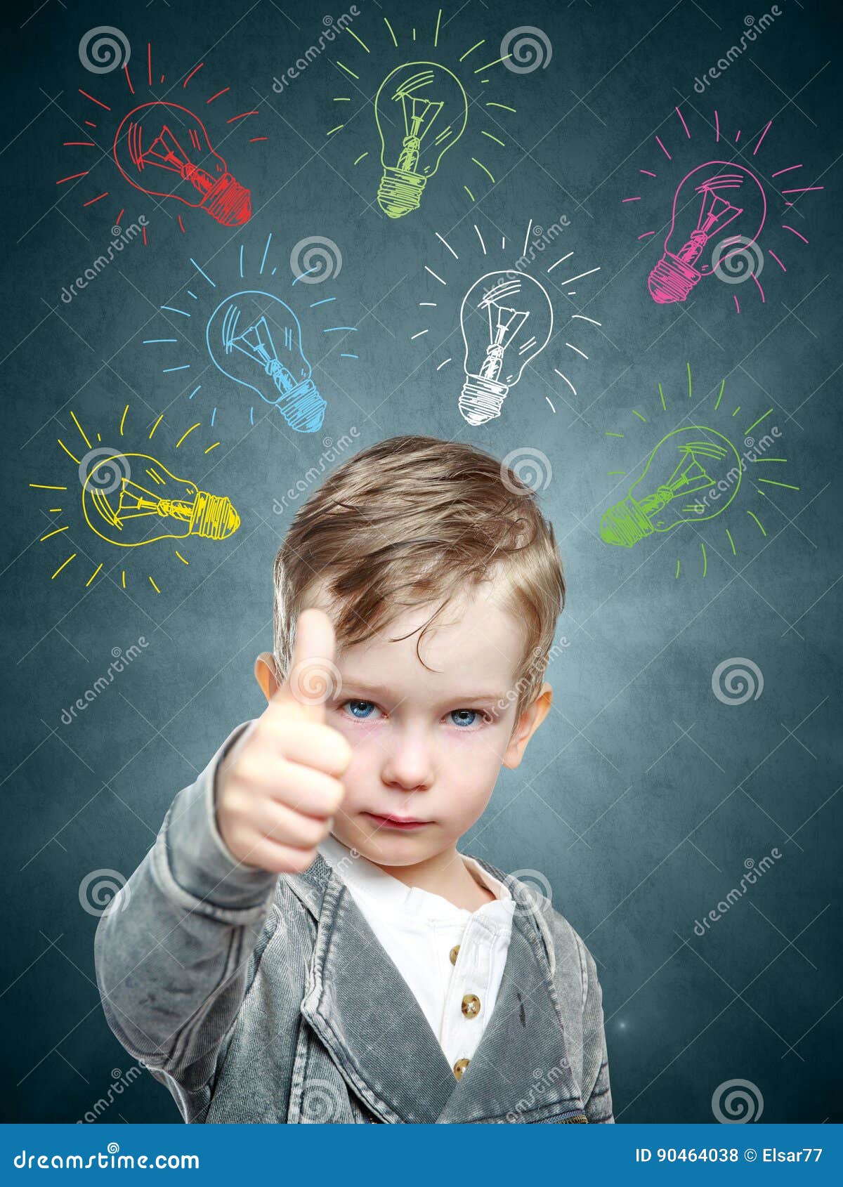 Children Idea with Draft Lamp, Boy Came Up with Idea Stock Photo ... Children Idea with Draft Lamp, Boy Came Up with Idea Stock Photo ...