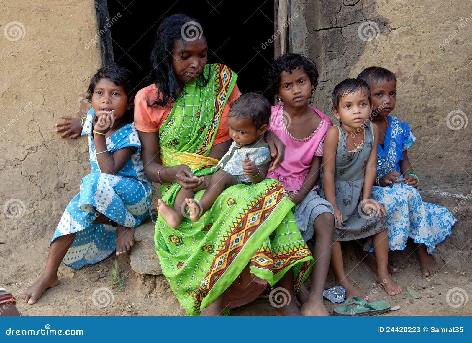 Children of the Indian Village Editorial Stock Photo - Image of poverty ...