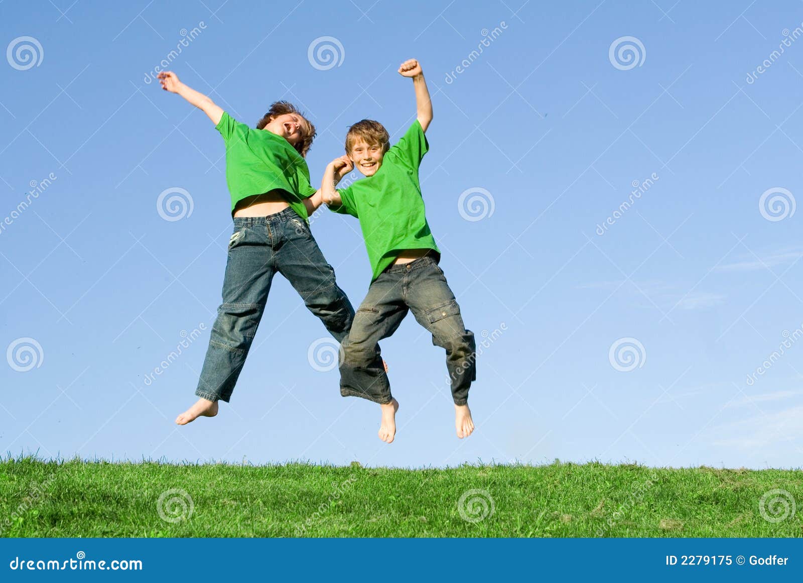 Children Jumping Royalty Free Stock Photo - Image: 2279175