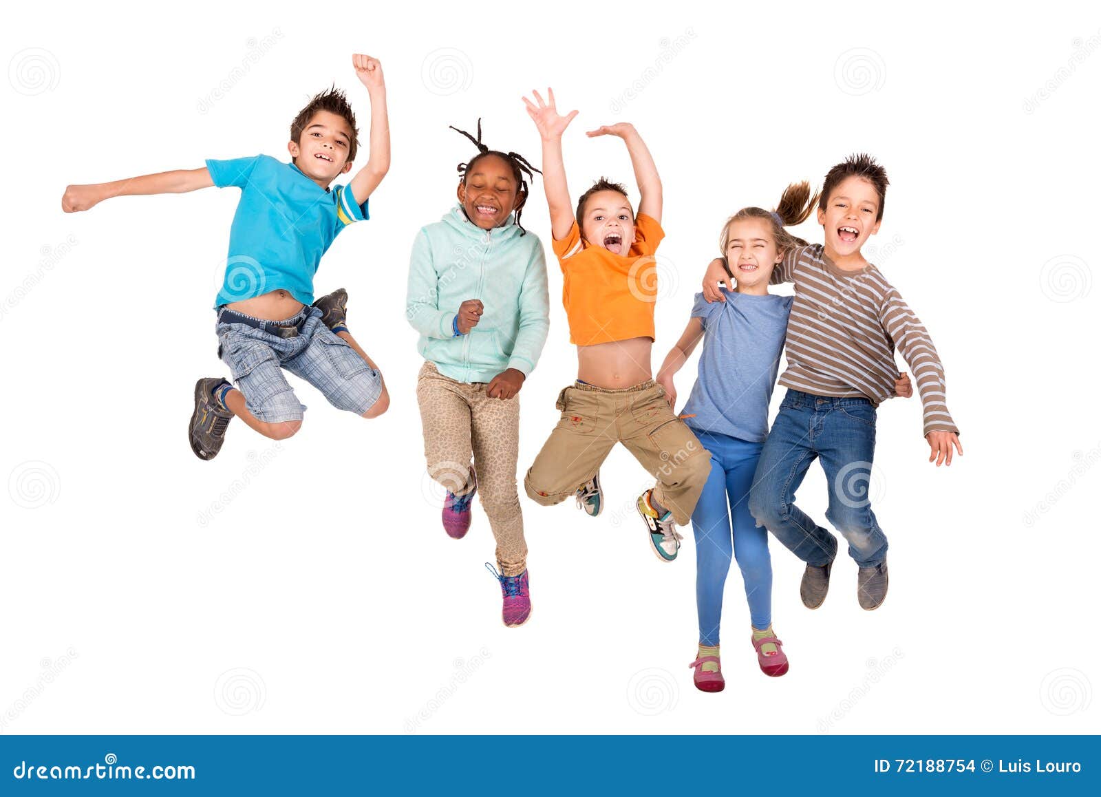 Children jumping stock photo. Image of isolated, portrait - 72188754
