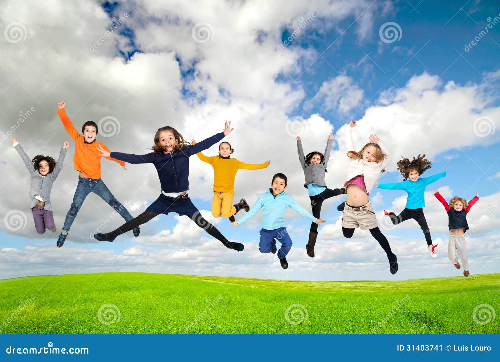 Children jumping stock image. Image of people, children - 31403741