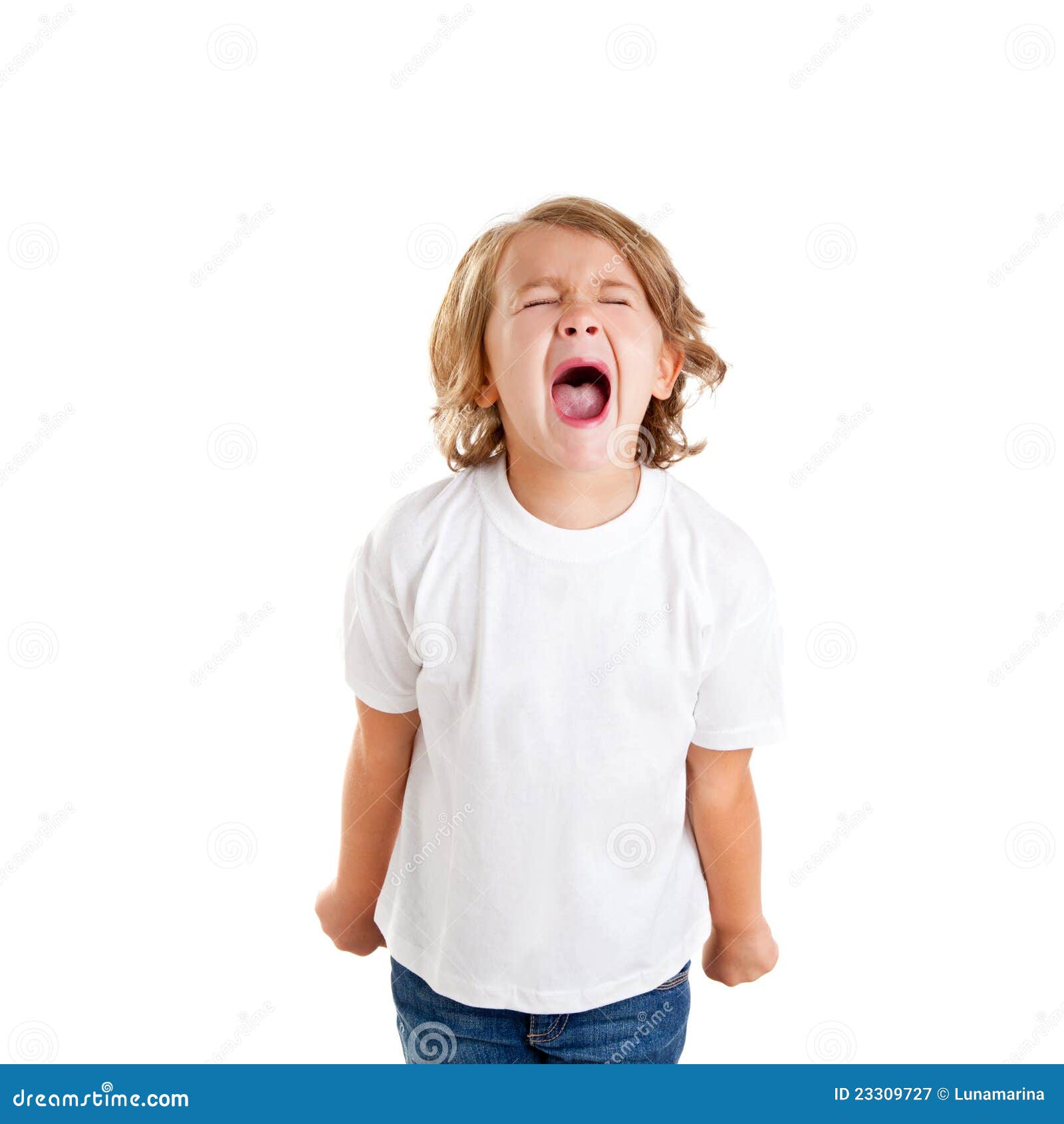 Children Kid Screaming Expression on White Stock Image - Image of ...