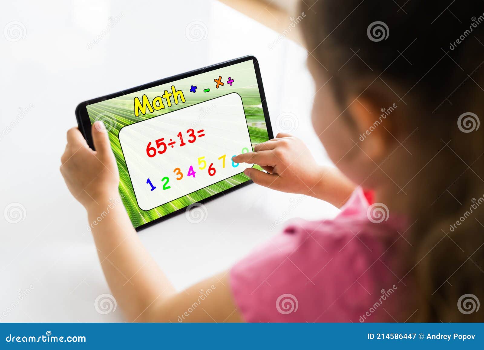 Children Kid Studying Solving Math Stock Image - Image of daughter ...
