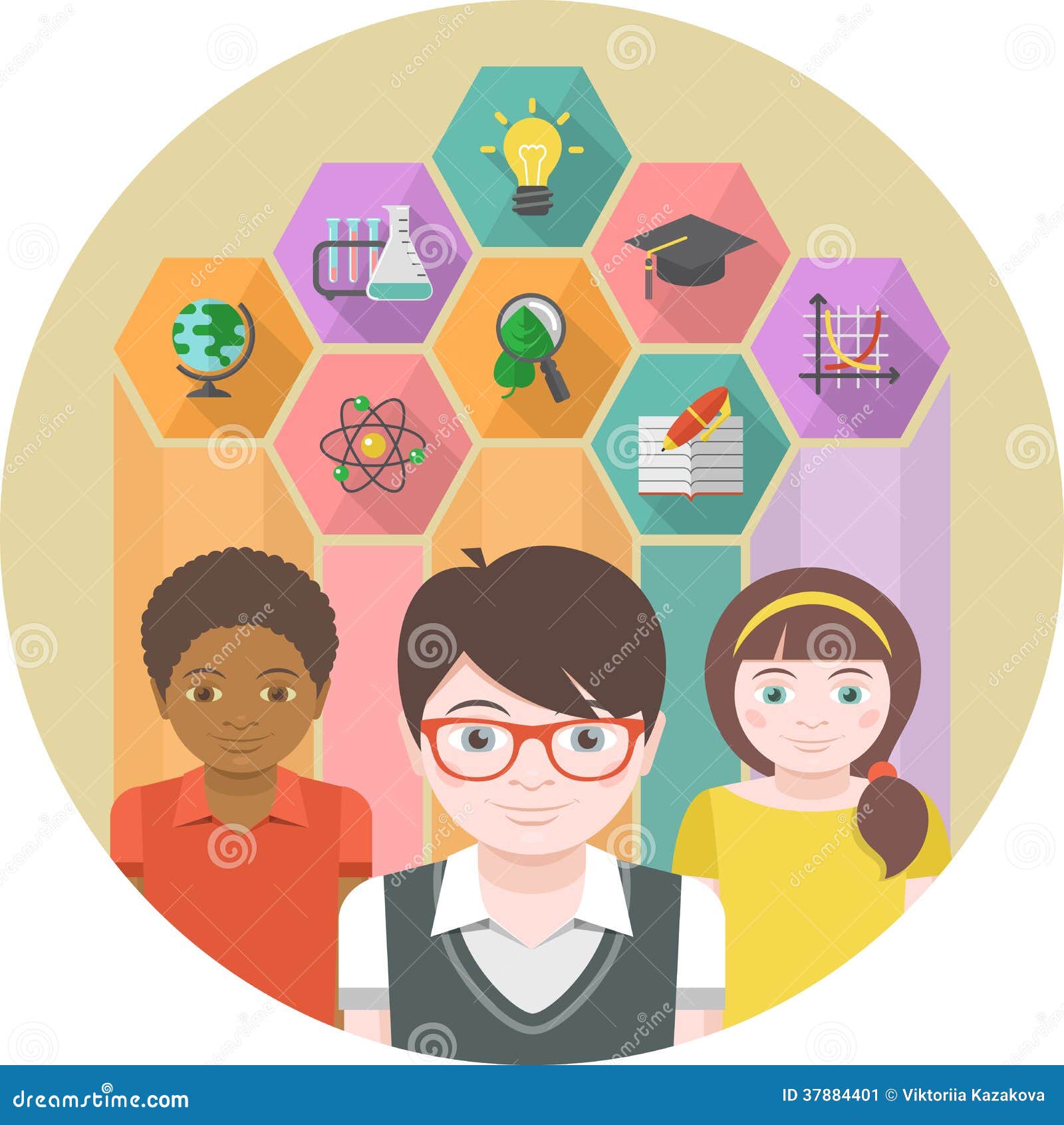 Children and Knowledge stock vector. Illustration of cheerful - 37884401